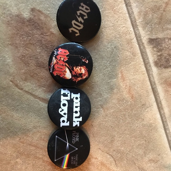 AC/DC | Accessories | 3 Piece Acdc Pink Floyd Rock And Roll Buttons ...